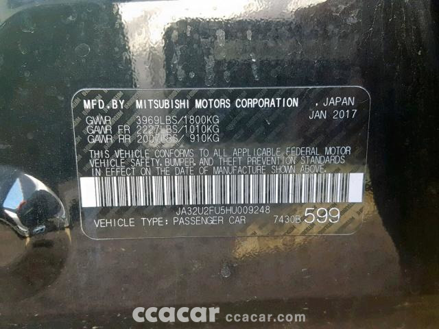 2017 MITSUBISHI LANCER ES; ES SPORT SALVAGE | Salvage & Damaged Cars ...